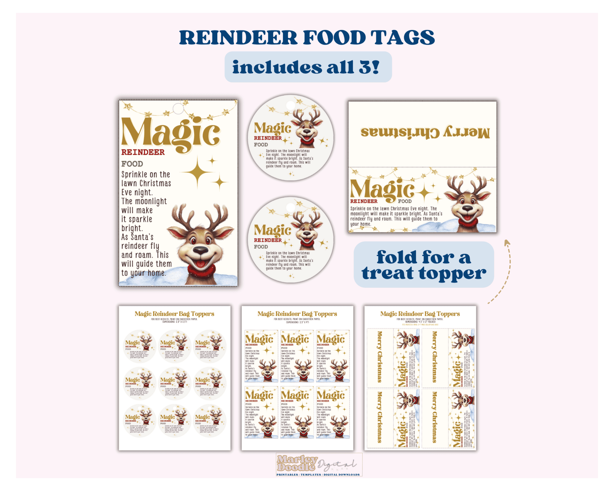 Printable Reindeer Food Tags + Free Magic Poem and Recipe - Marley ...