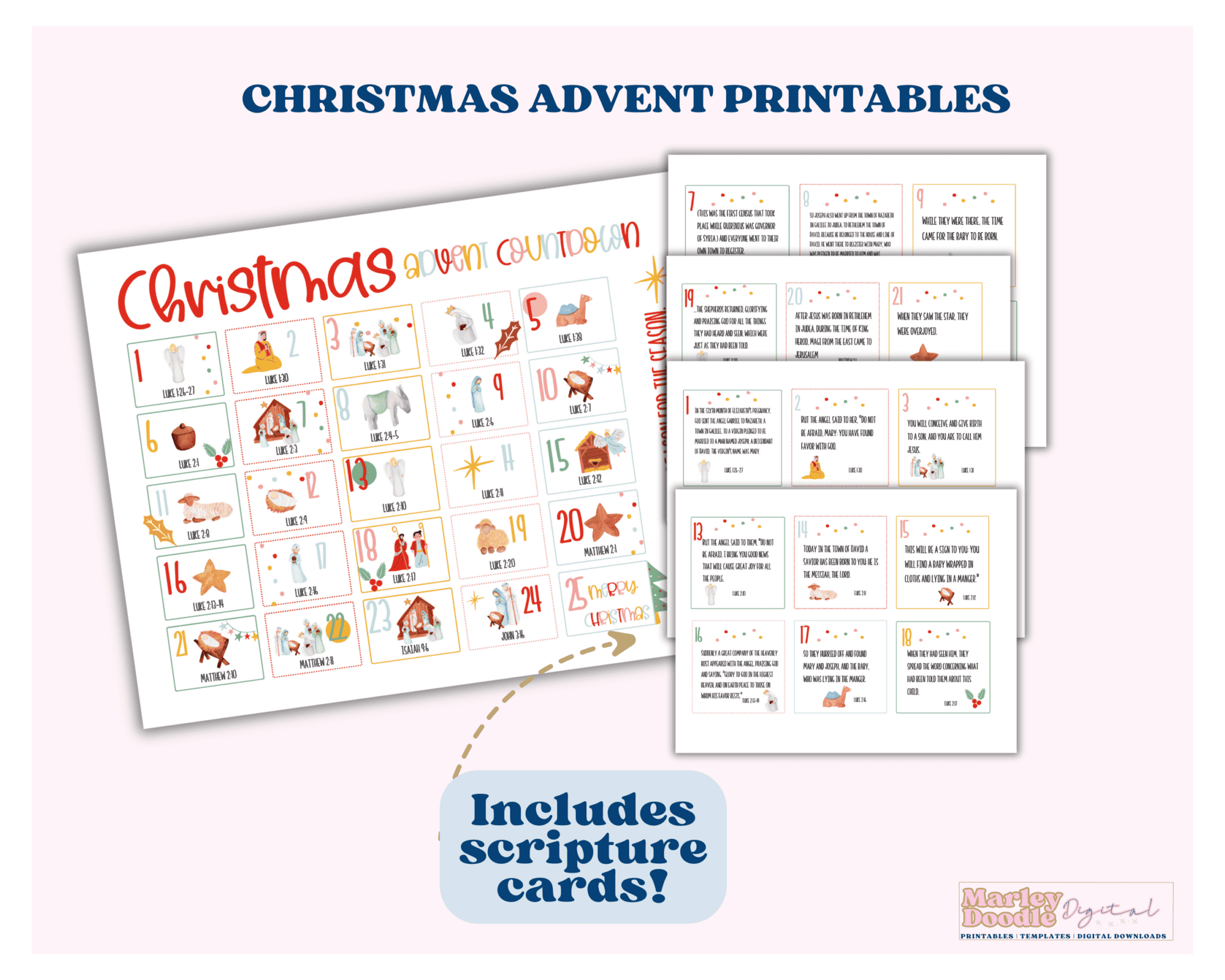 Free Printable Advent Calendar Bible Verses + 10 DIY Calendars