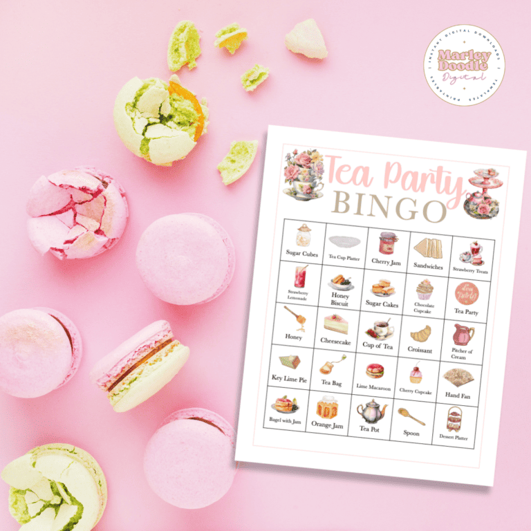 Printable Tea Party Bingo Cards - The Perfect Tea Party Game - Marley ...