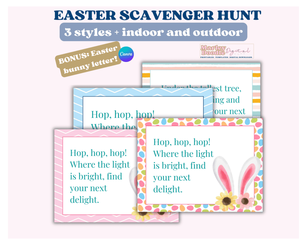 Easter Scavenger Hunt (Indoor & Outdoor) - Marley Doodle Digital