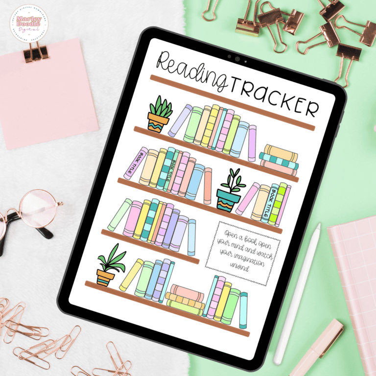 Free Printable Bookshelf Reading Tracker (50 Books!) - Marley Doodle ...