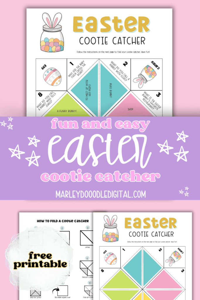 Free Printable Kids Easter Cootie Catcher (Jokes + Blanks) - Marley ...