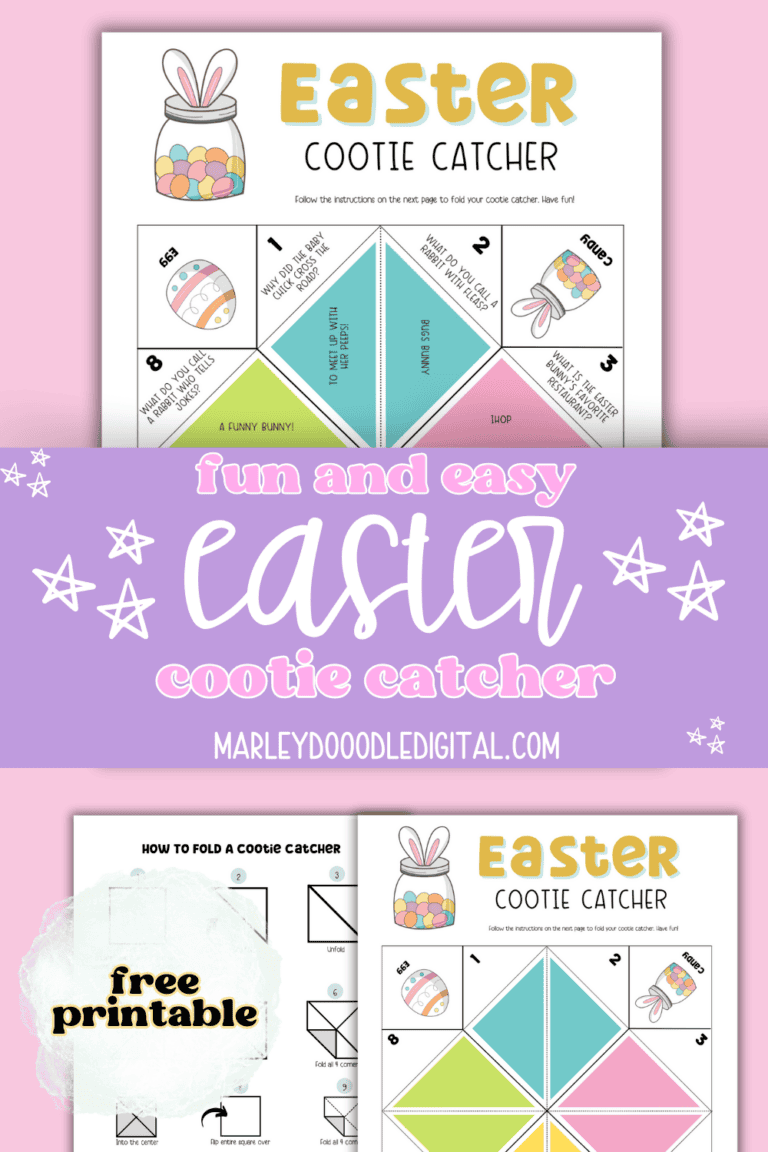 Free Printable Kids Easter Cootie Catcher (Jokes + Blanks) - Marley ...