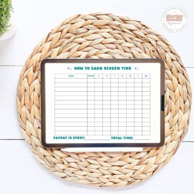 Simple Free Printable How to Earn Screen Time Chore Chart - Marley ...