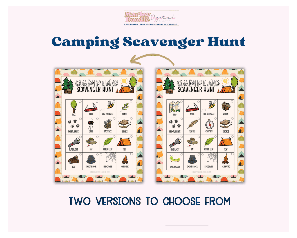 Free Printable Kids Camping Scavenger Hunt (6 Fun Styles) - Marley ...