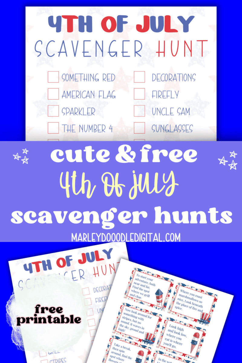 Free Printable 4th of July Kids Scavenger Hunt (2 Versions) - Marley ...