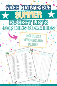 32+ Summer Boredom Buster Printables - Marley Doodle Digital