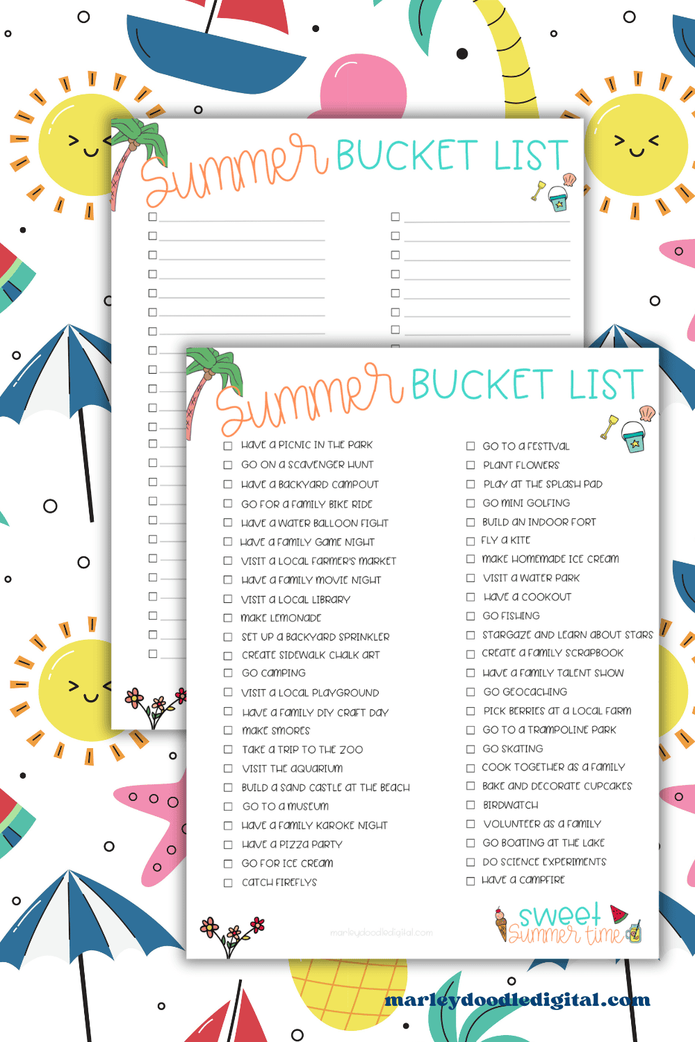 Free Printable Summer Bucket List for Kids & Families - Marley Doodle ...