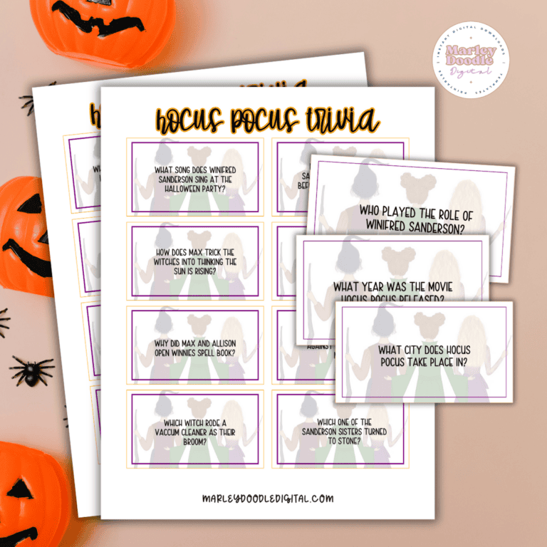 Free Printable Hocus Pocus Trivia Questions (and answers!) - Marley ...