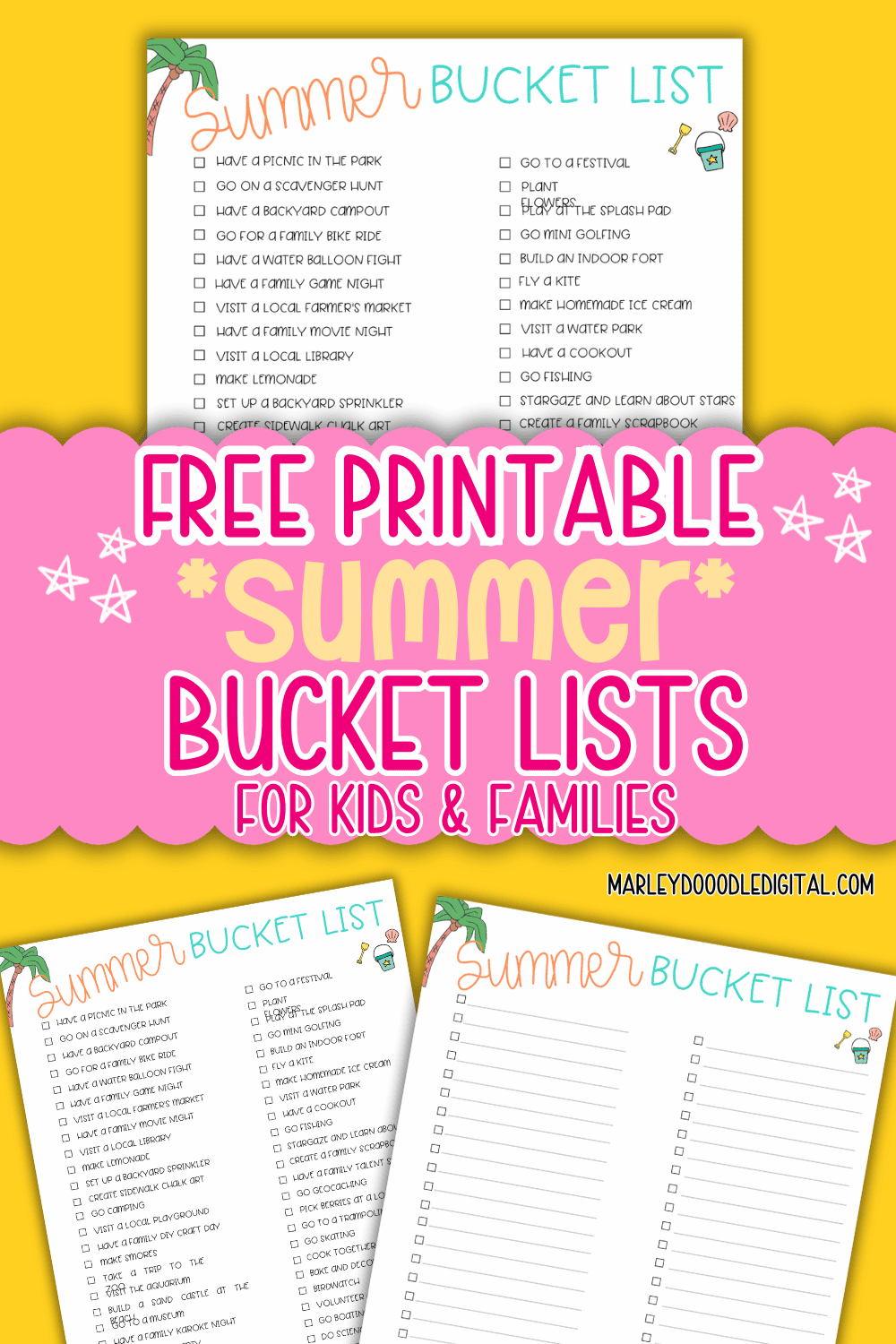 Free Printable Summer Bucket List for Kids & Families - Marley Doodle ...