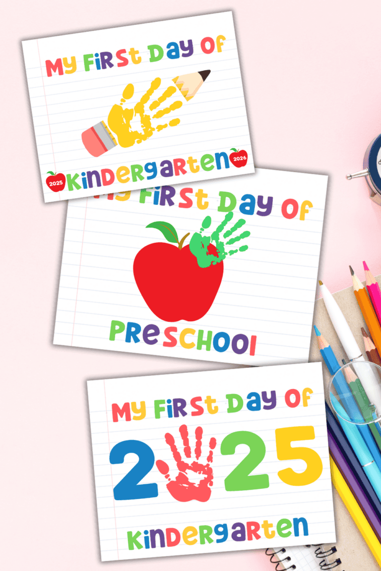 3 Free First Day of School Handprint Art Activity Printables - Marley ...