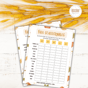 Festive Fall Scattergories Game (Free Printable) - Marley Doodle Digital