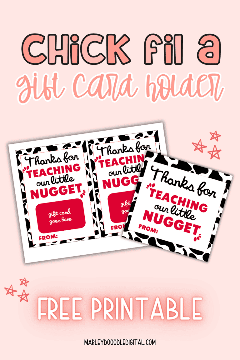 38 Extra Cute Totally Free Teacher Gift Card Holders - Marley Doodle ...