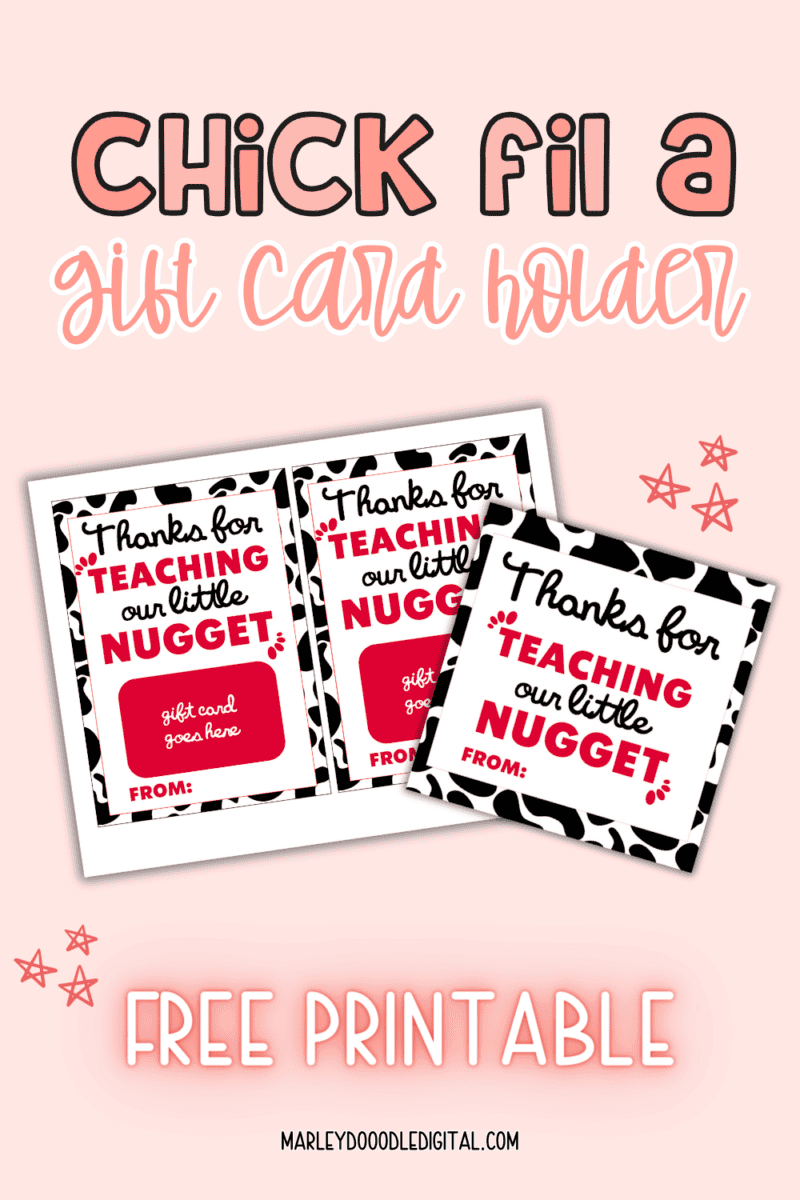 38 Extra Cute Totally Free Teacher Gift Card Holders - Marley Doodle ...
