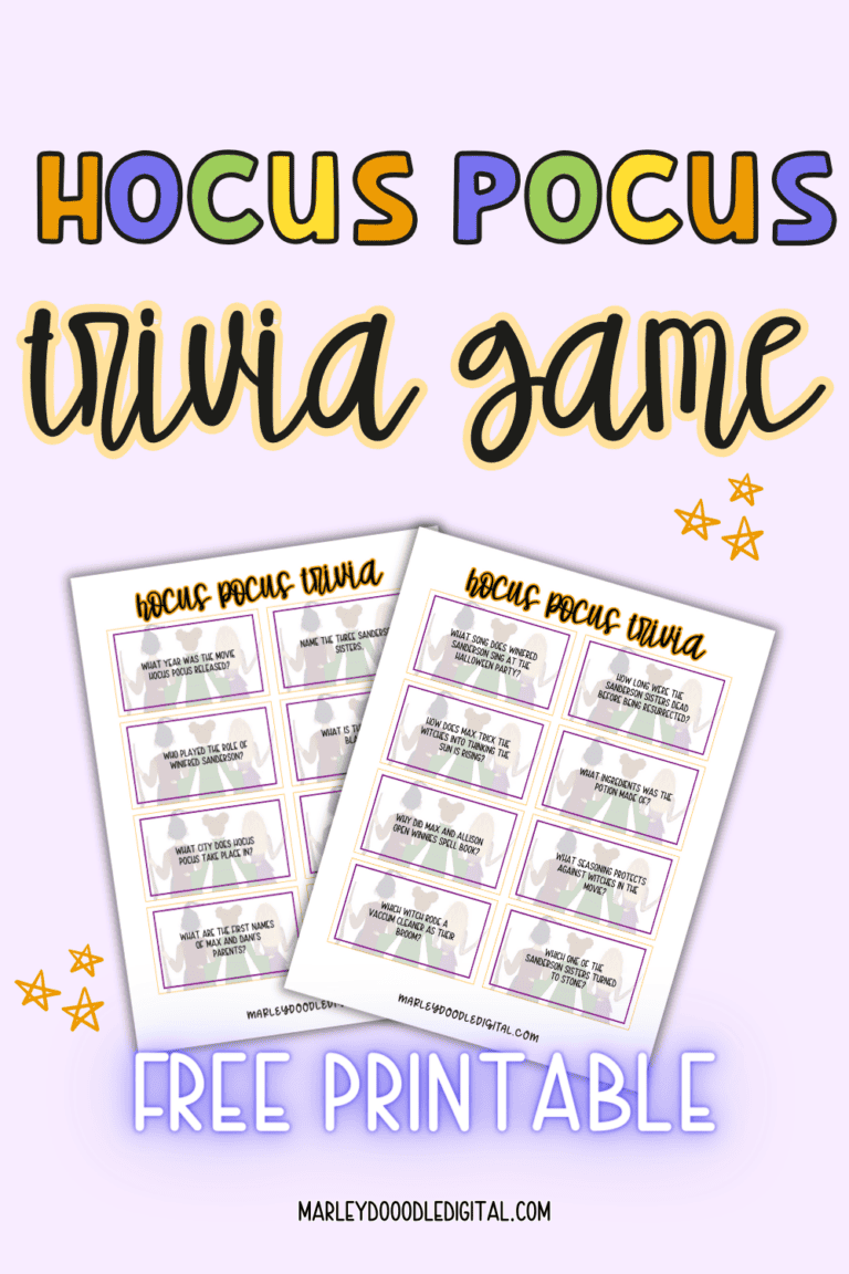 Free Printable Hocus Pocus Trivia Questions (and answers!) - Marley ...