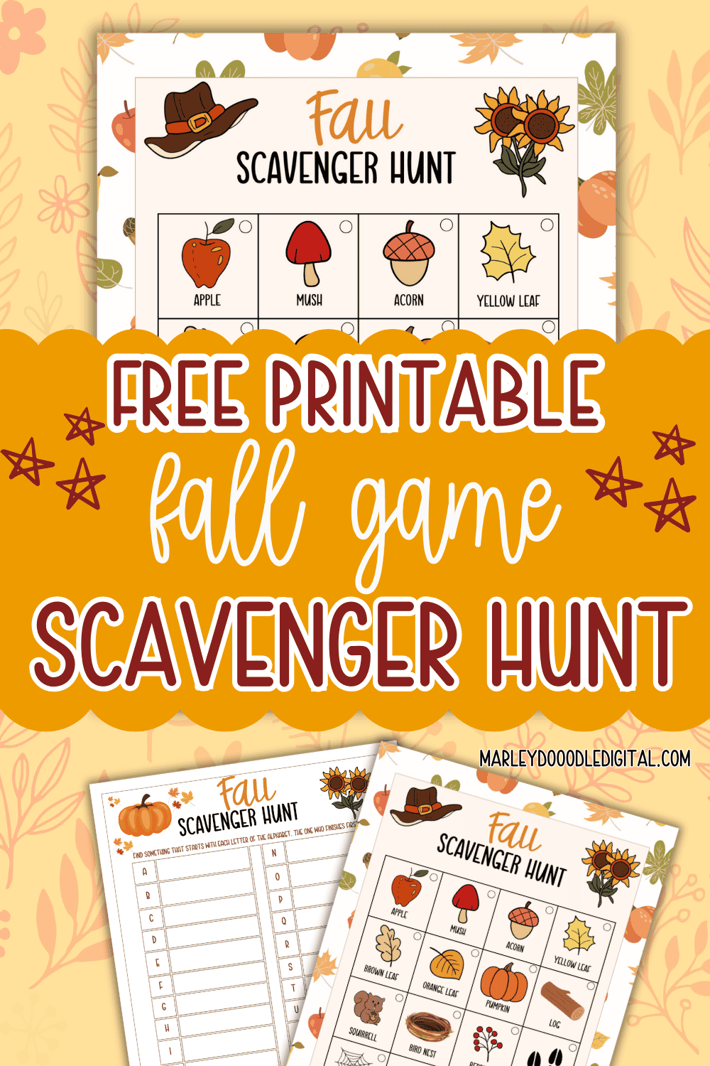 Free Super Fun Fall Scavenger Hunt Printable (2 Versions!) - Marley ...