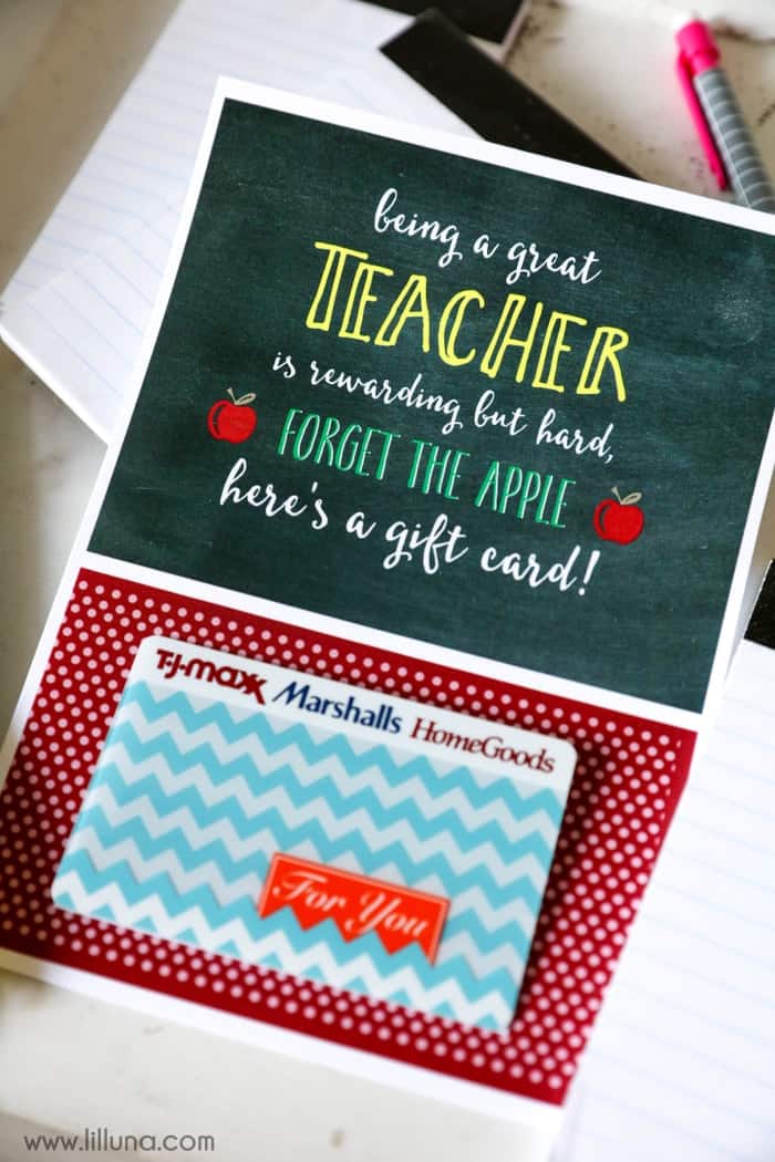 38 Extra Cute Totally Free Teacher Gift Card Holders - Marley Doodle ...