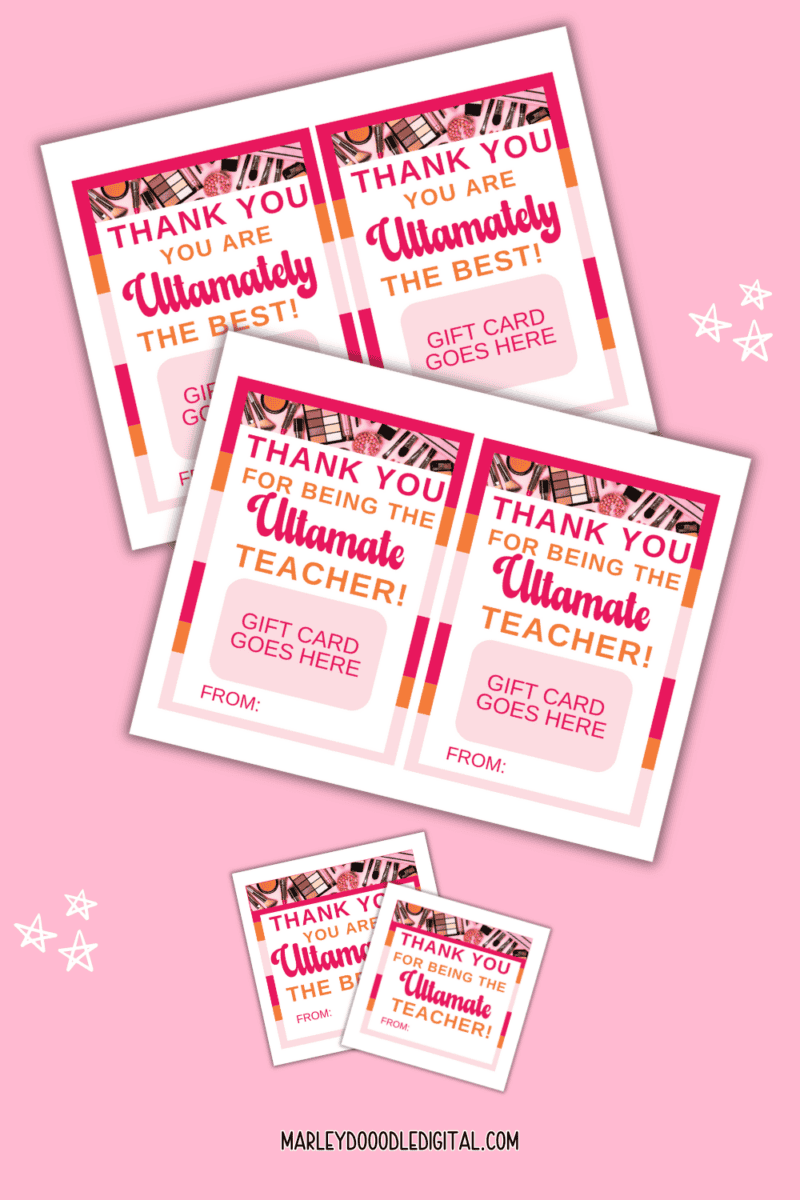 Ulta Gift Card Tag + Holder (Free Printables) - Marley Doodle Digital
