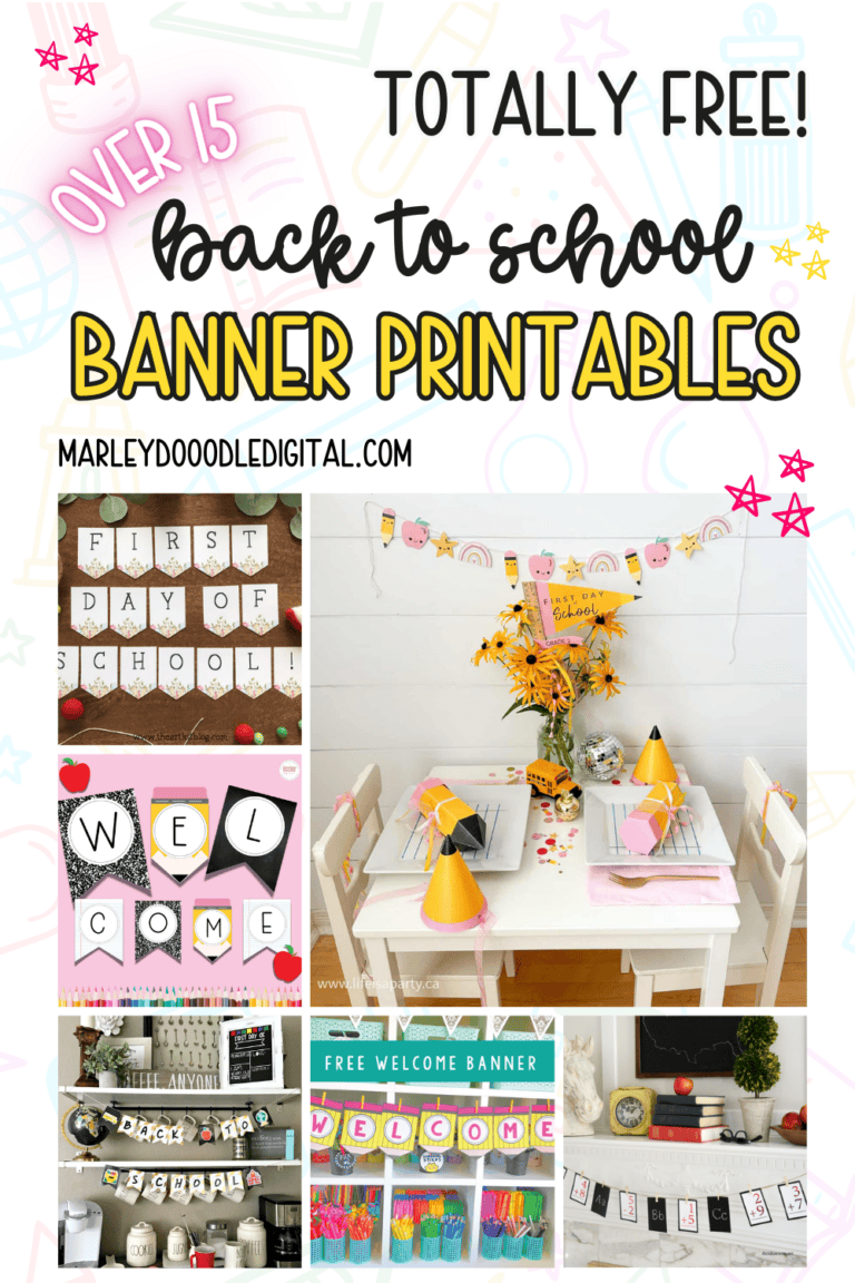 18 Totally Free Printable Back to School Banners - Marley Doodle Digital