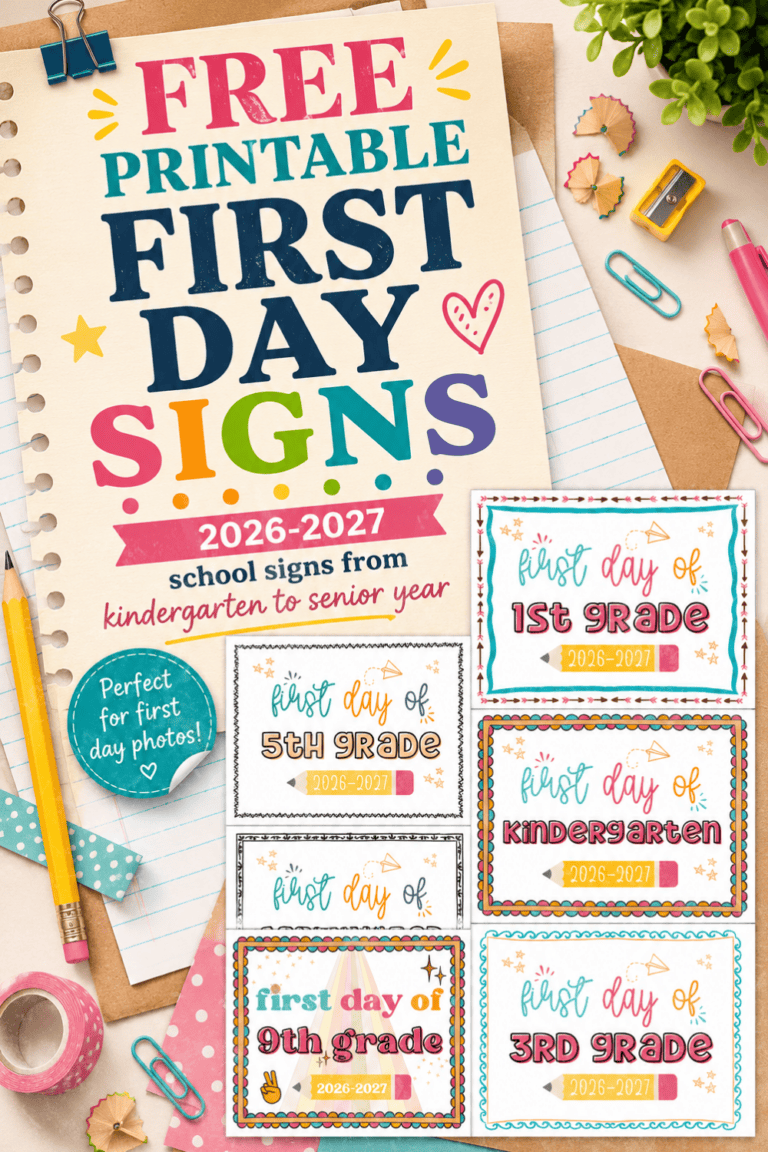 Free Printable First Day of School Signs for 2026-2027 (Plus Last Day ...