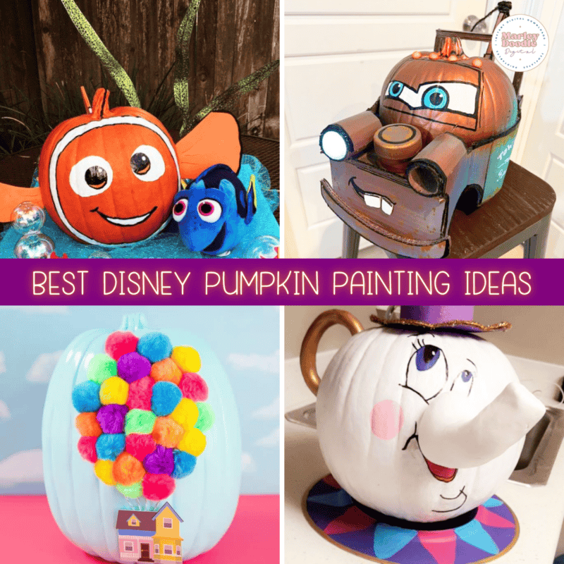41+ Best Disney Pumpkin Painting Ideas -Easy & No Carve - Marley Doodle ...