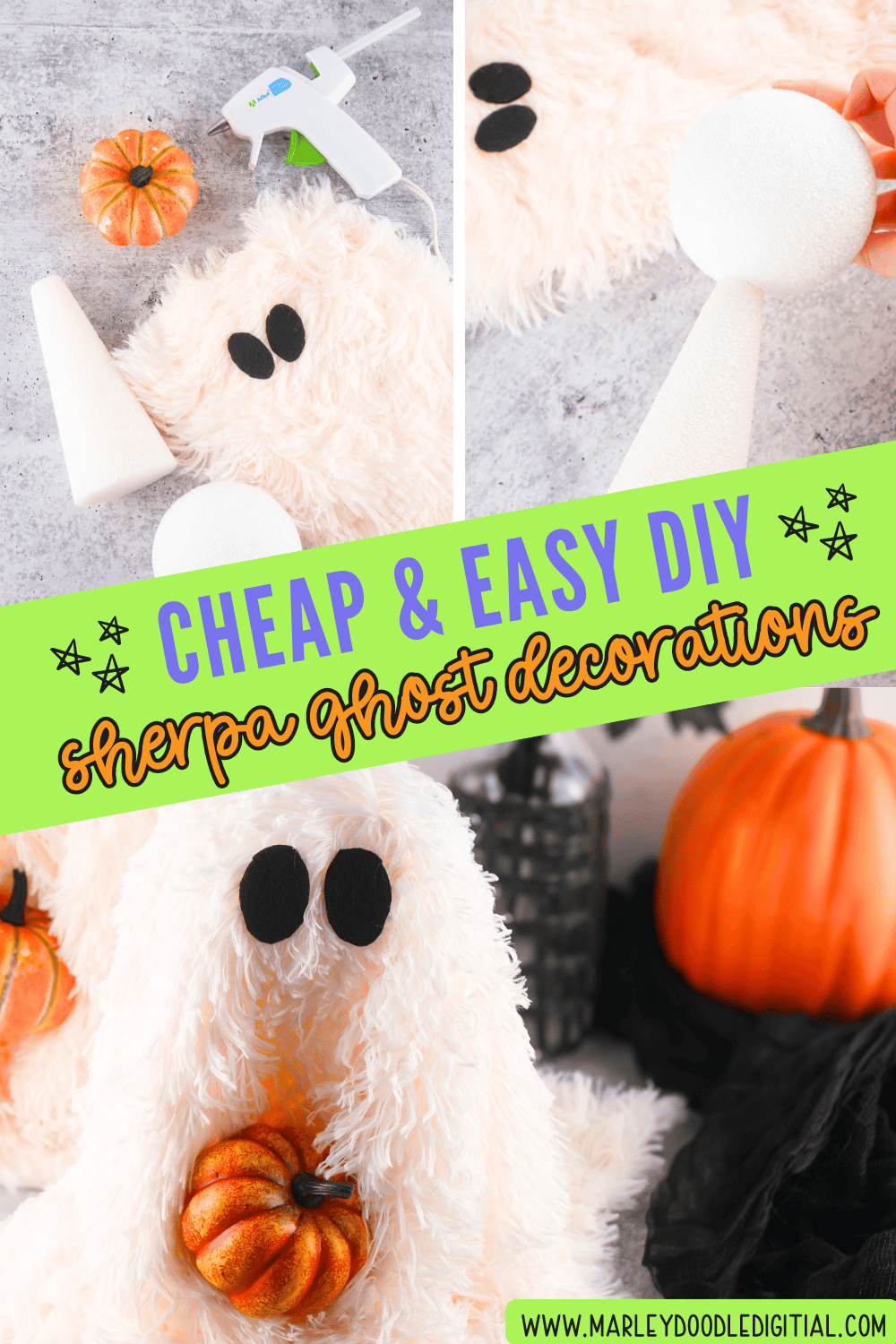 Easy DIY Sherpa Ghost (Pottery Barn Inspired) - Marley Doodle Digital