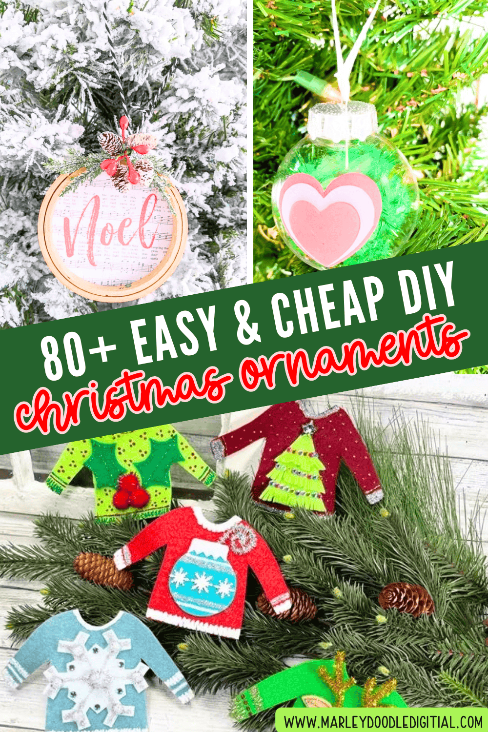83 Best Easy to Make DIY Homemade Christmas Ornaments - Marley Doodle ...