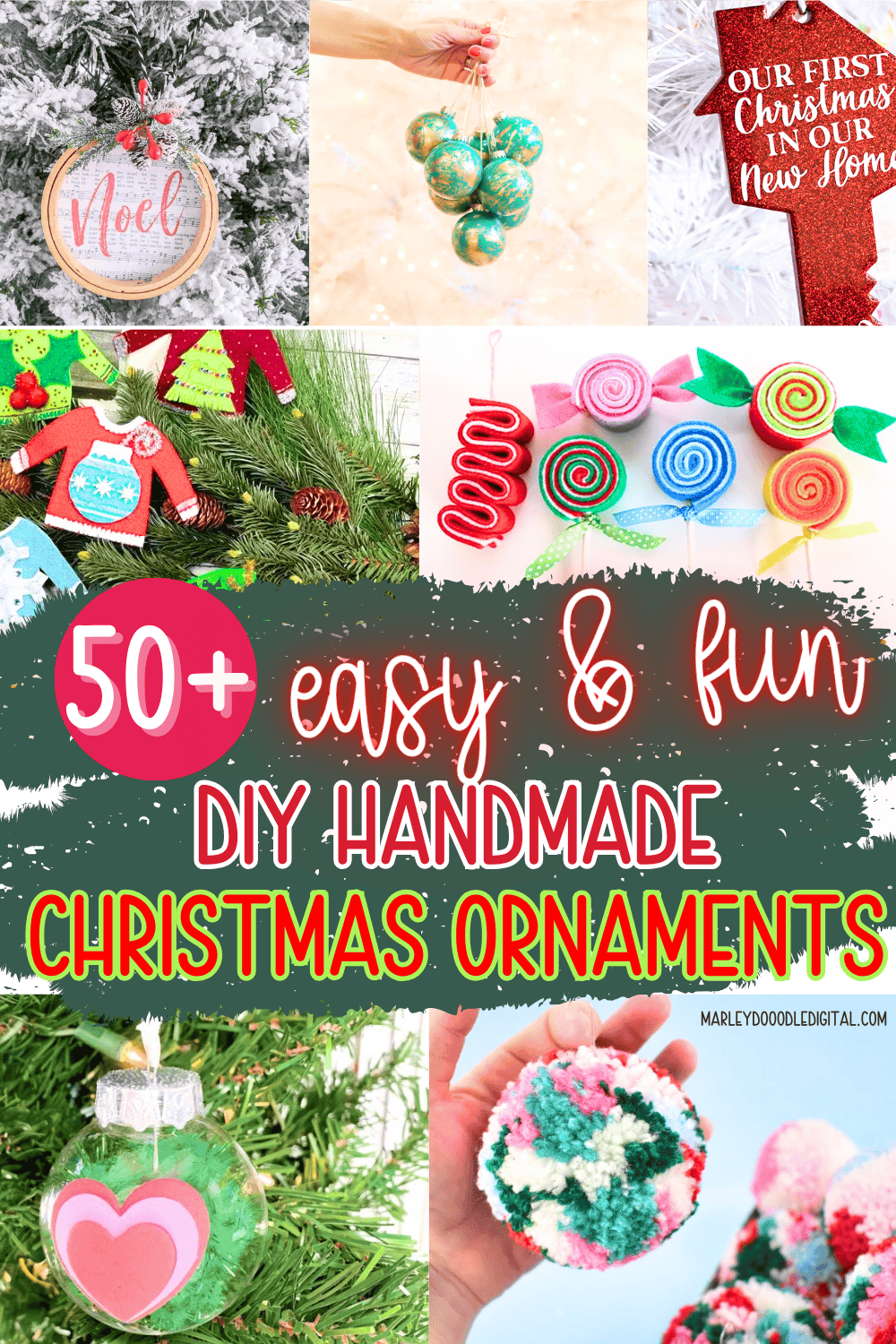 83 Best Easy to Make DIY Homemade Christmas Ornaments - Marley Doodle ...