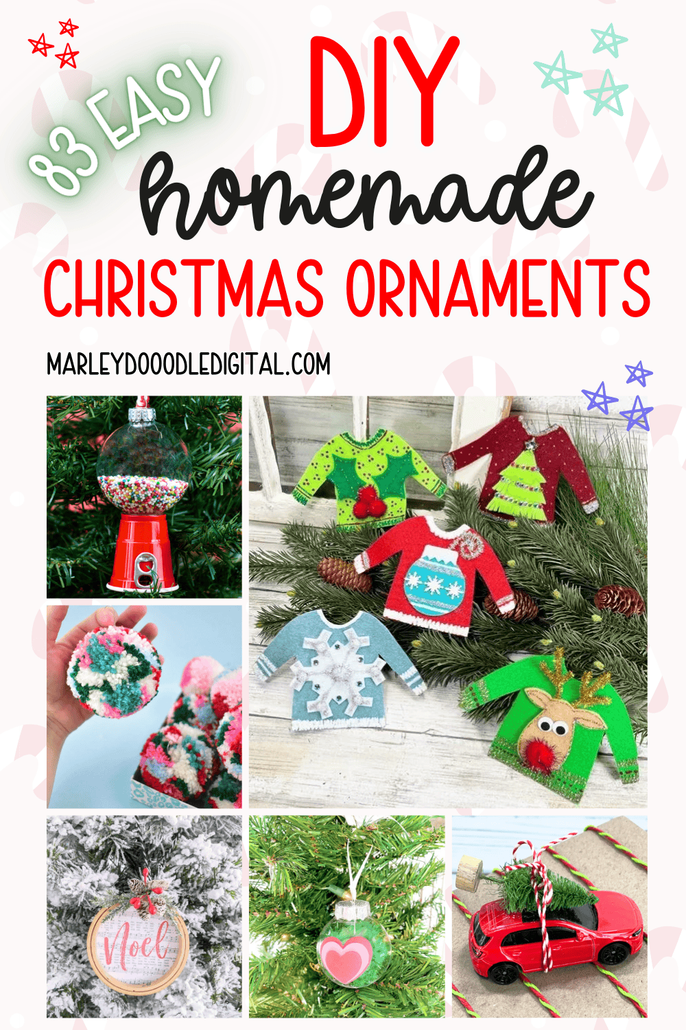 83 Best Easy to Make DIY Homemade Christmas Ornaments - Marley Doodle ...