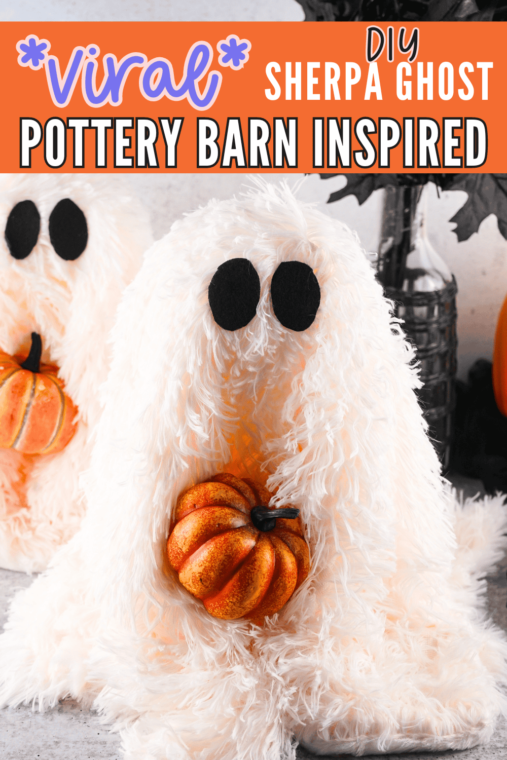 Easy DIY Sherpa Ghost (Pottery Barn Inspired) - Marley Doodle Digital