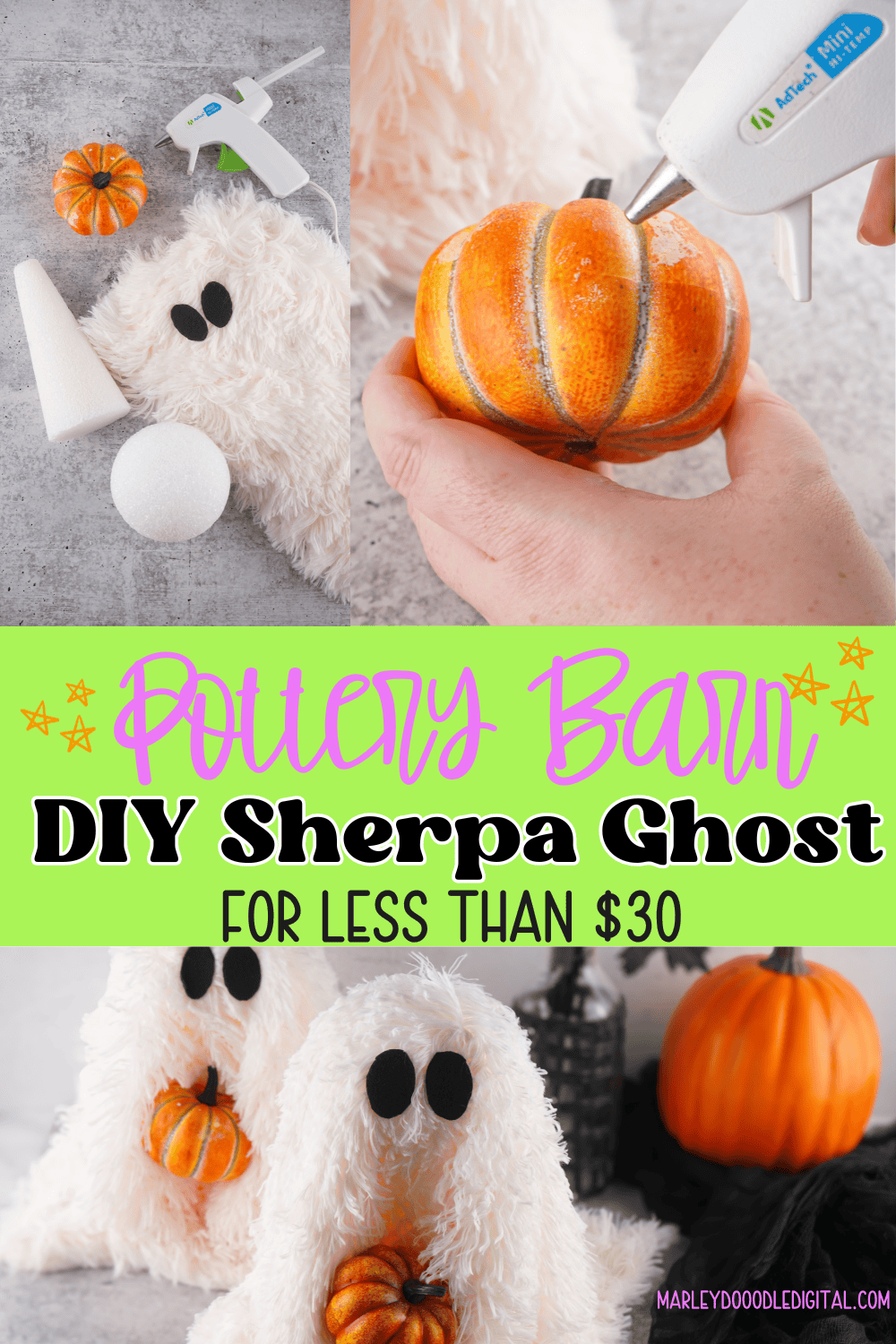 Easy DIY Sherpa Ghost (Pottery Barn Inspired) - Marley Doodle Digital