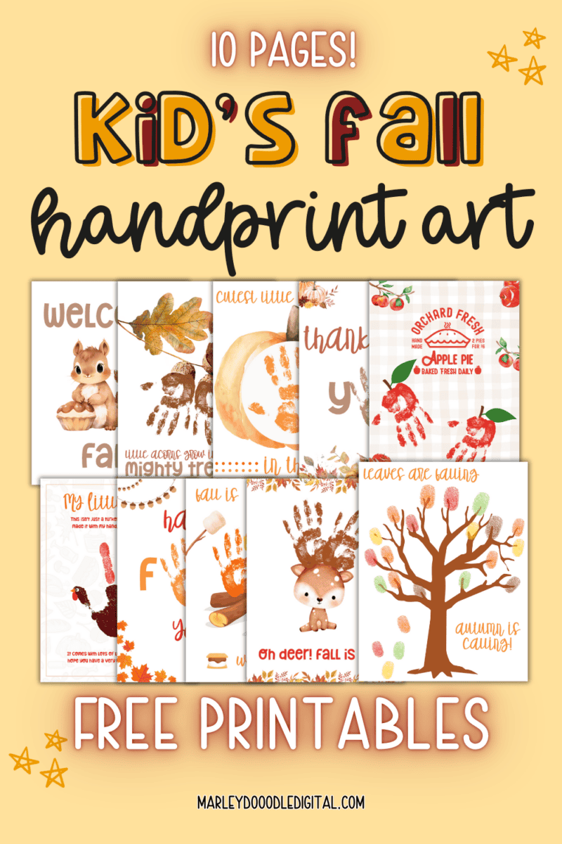 10 Free Printable Fun Fall Handprint Crafts for Kids - Marley Doodle ...