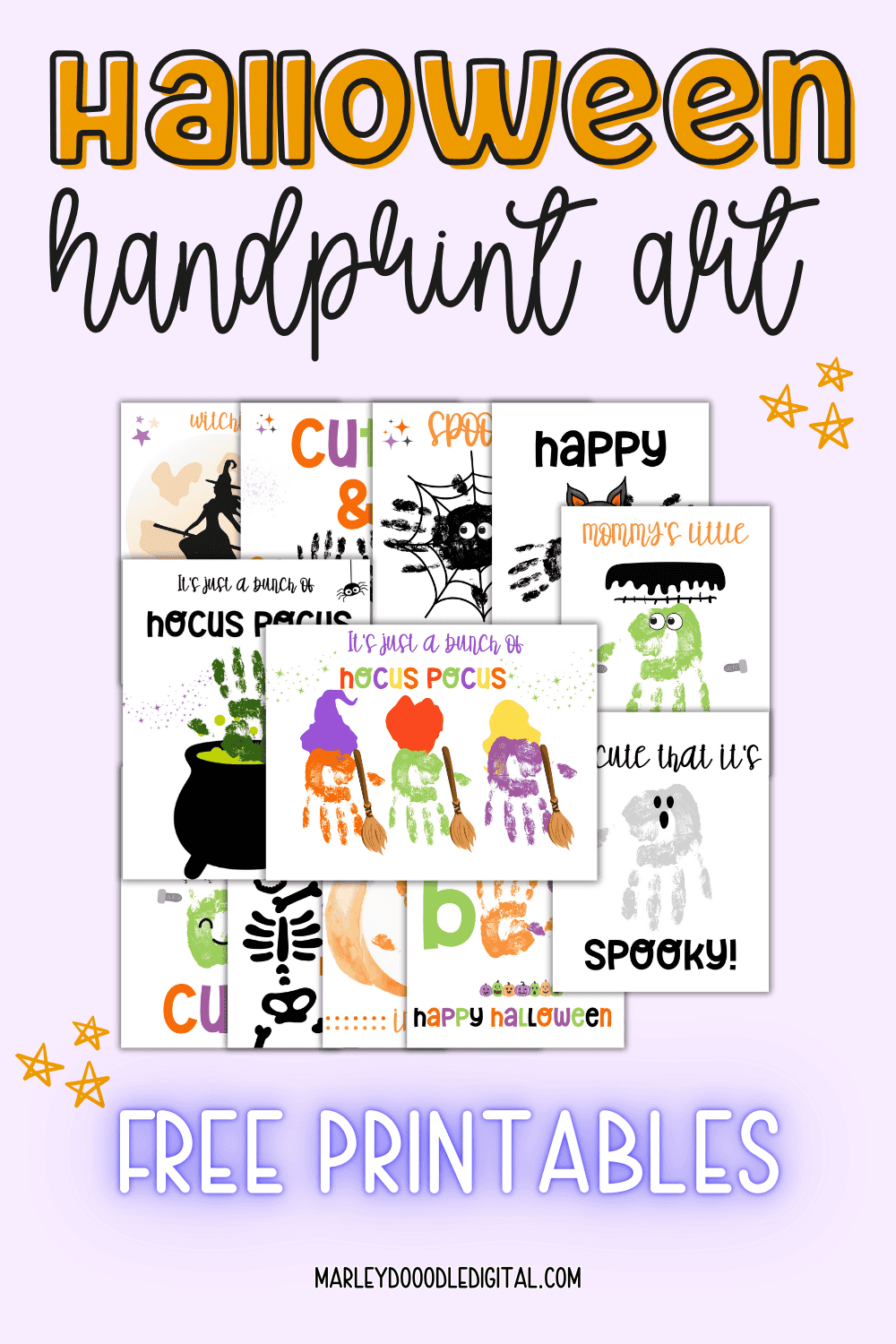 12 Easy Cute and Free Halloween Handprint Art Crafts - Marley Doodle ...