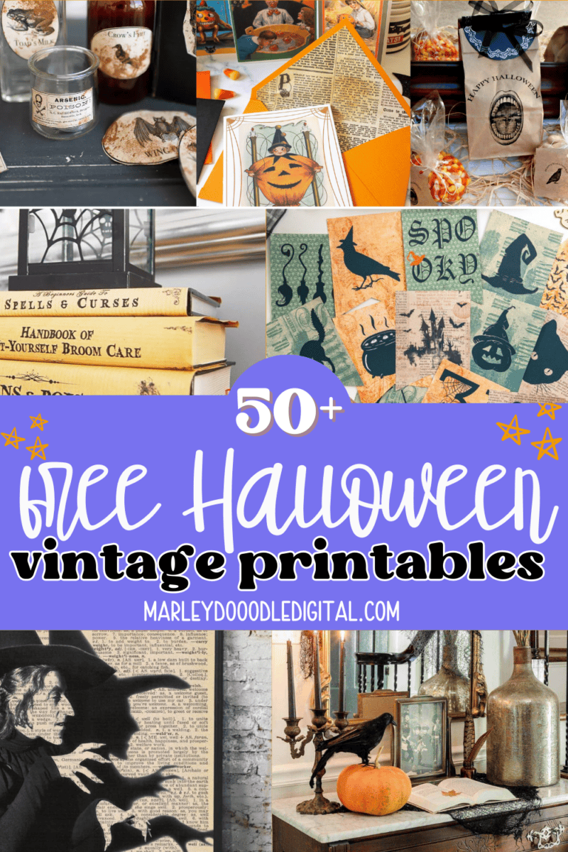 50+ Best Free Vintage Halloween Printables for Spooky Fun - Marley ...