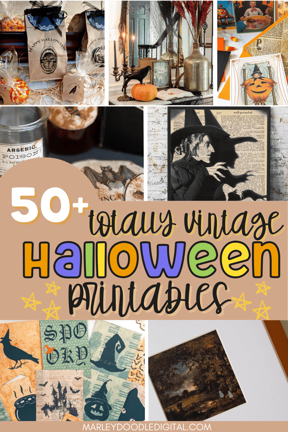 50+ Best Free Vintage Halloween Printables for Spooky Fun - Marley ...