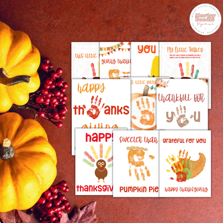 10 Easy & Cute Thanksgiving Handprint Art Printables (Free) - Marley ...