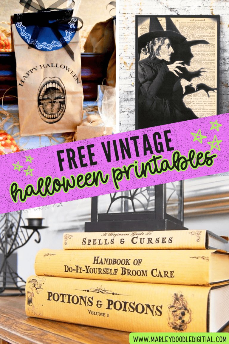 50+ Best Free Vintage Halloween Printables for Spooky Fun - Marley ...