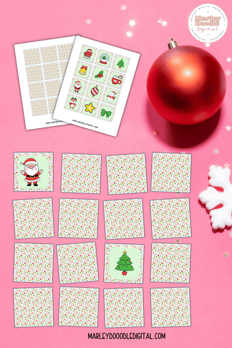 Fun Christmas Memory Matching Game for Kids -Free Printable! - Marley ...