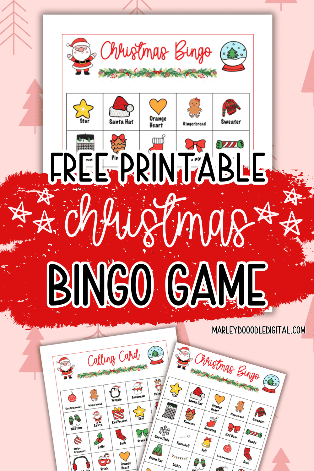 Free Printable Christmas Bingo Game with 60 Unique Cards! - Marley ...