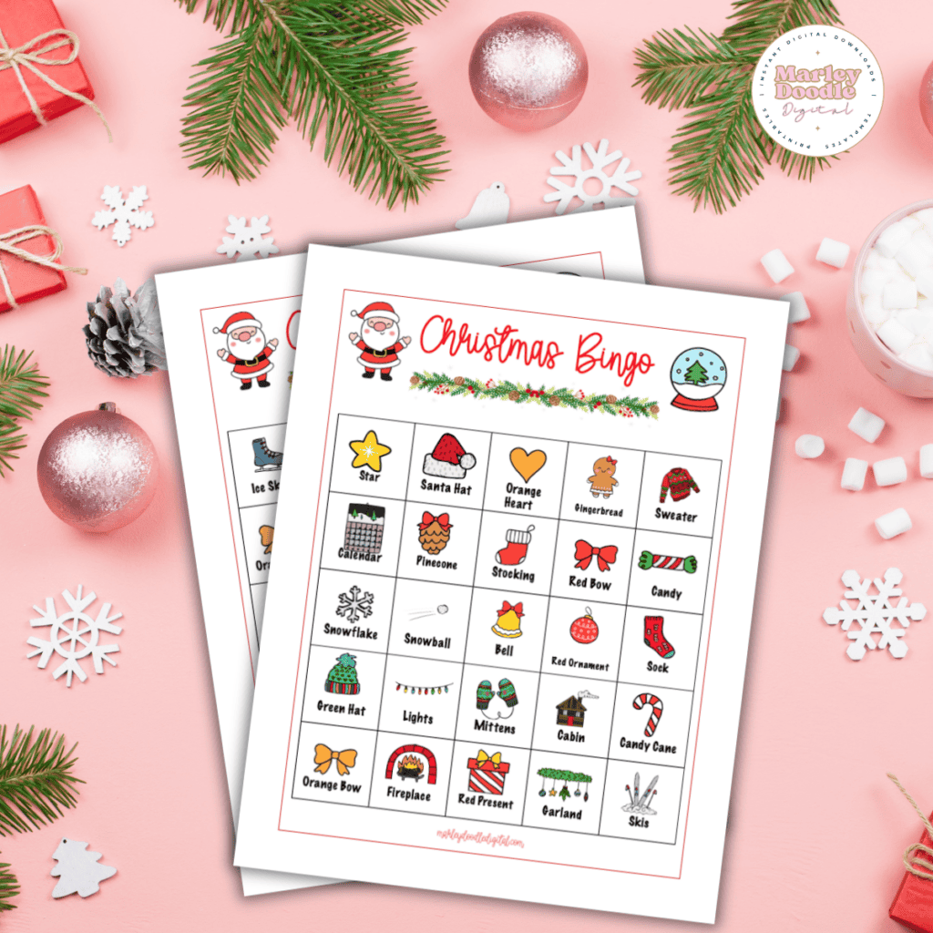 Free Printable Christmas Bingo Game with 60 Unique Cards! - Marley ...