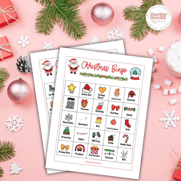 Free Printable Christmas Bingo Game with 60 Unique Cards! - Marley ...