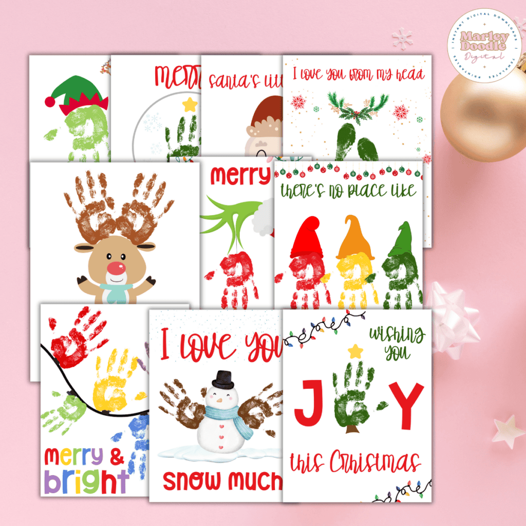 10 Cutest Kids Christmas Handprint Art Printables (Free) - Marley ...