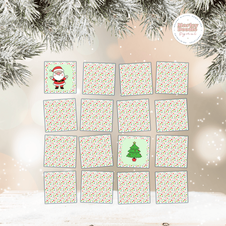 Fun Christmas Memory Matching Game for Kids -Free Printable! - Marley ...