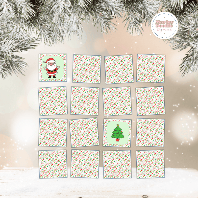 Fun Christmas Memory Matching Game for Kids -Free Printable! - Marley ...
