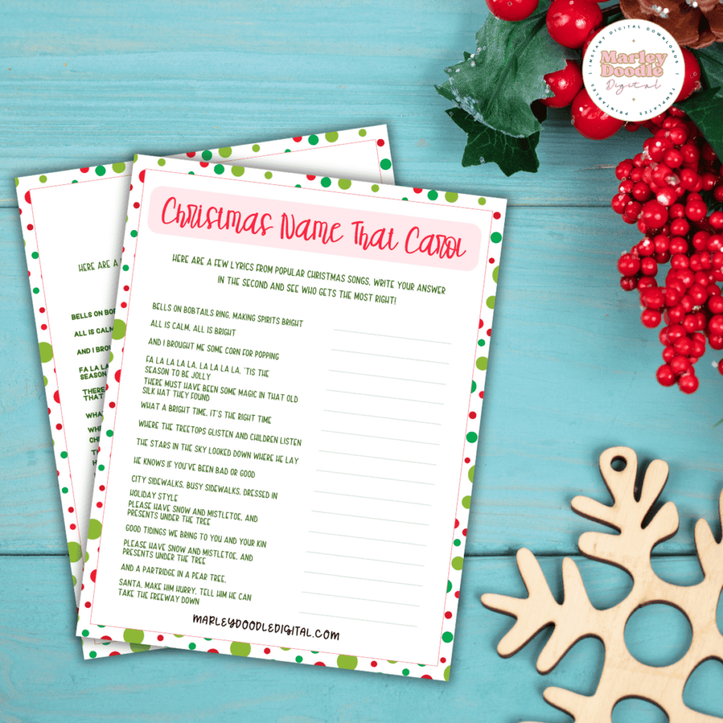 Free Printable Name That Christmas Carol Game with Answers! - Marley ...