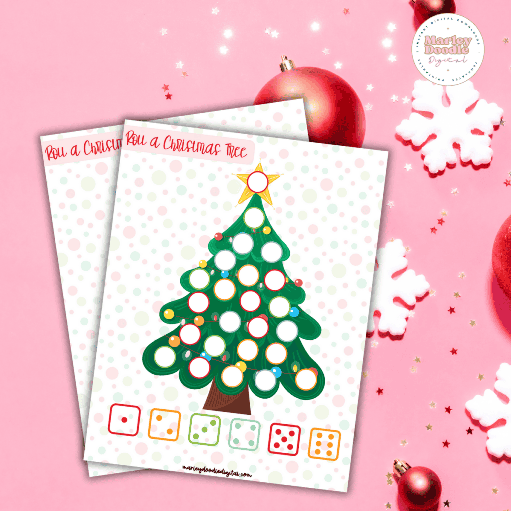 Roll a Christmas Tree Dice Game for Kids (Free Printable!) - Marley ...
