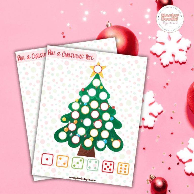 Roll a Christmas Tree Dice Game for Kids (Free Printable!) - Marley ...