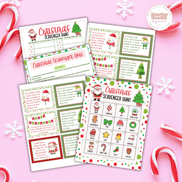 Fun Free Kids Christmas Scavenger Hunt -3 Printable Versions - Marley ...