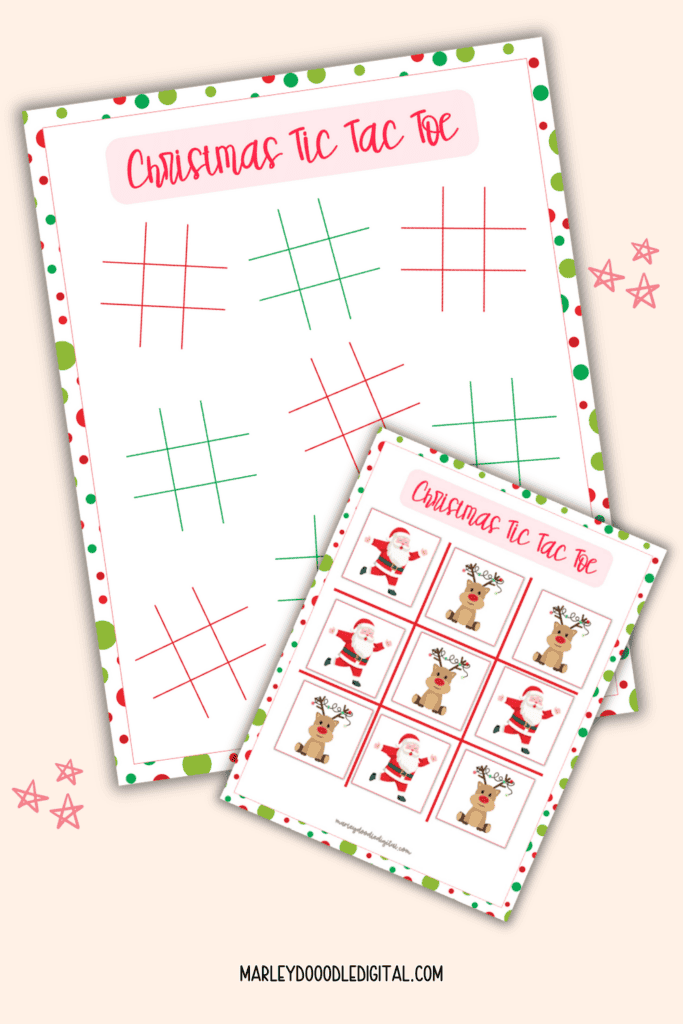 Free Printable Kids Christmas Tic Tac Toe Game (2 Versions!) - Marley ...