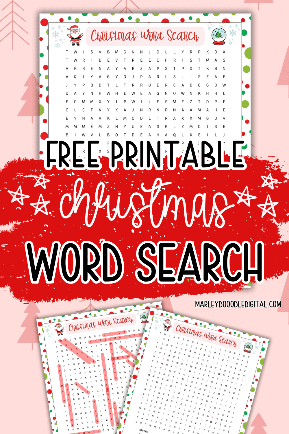 Fun Christmas Word Search Puzzle for Kids (Free Printable) - Marley ...